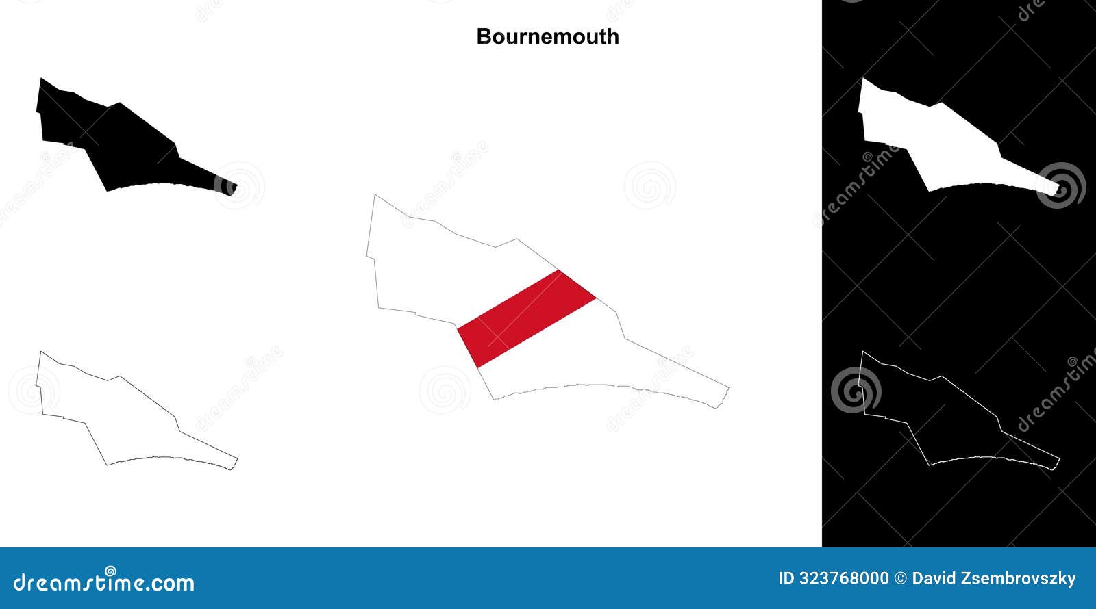 Mapa De Esquema De Bournemouth Ilustración del Vector - Ilustración de ...