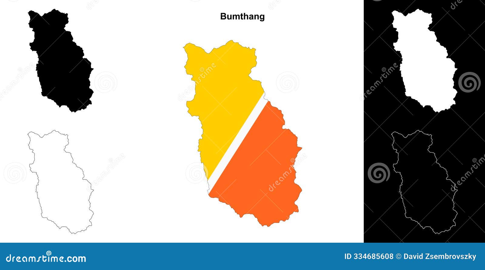 Mapa De Esquema De Bumthang Ilustración del Vector - Ilustración de ...