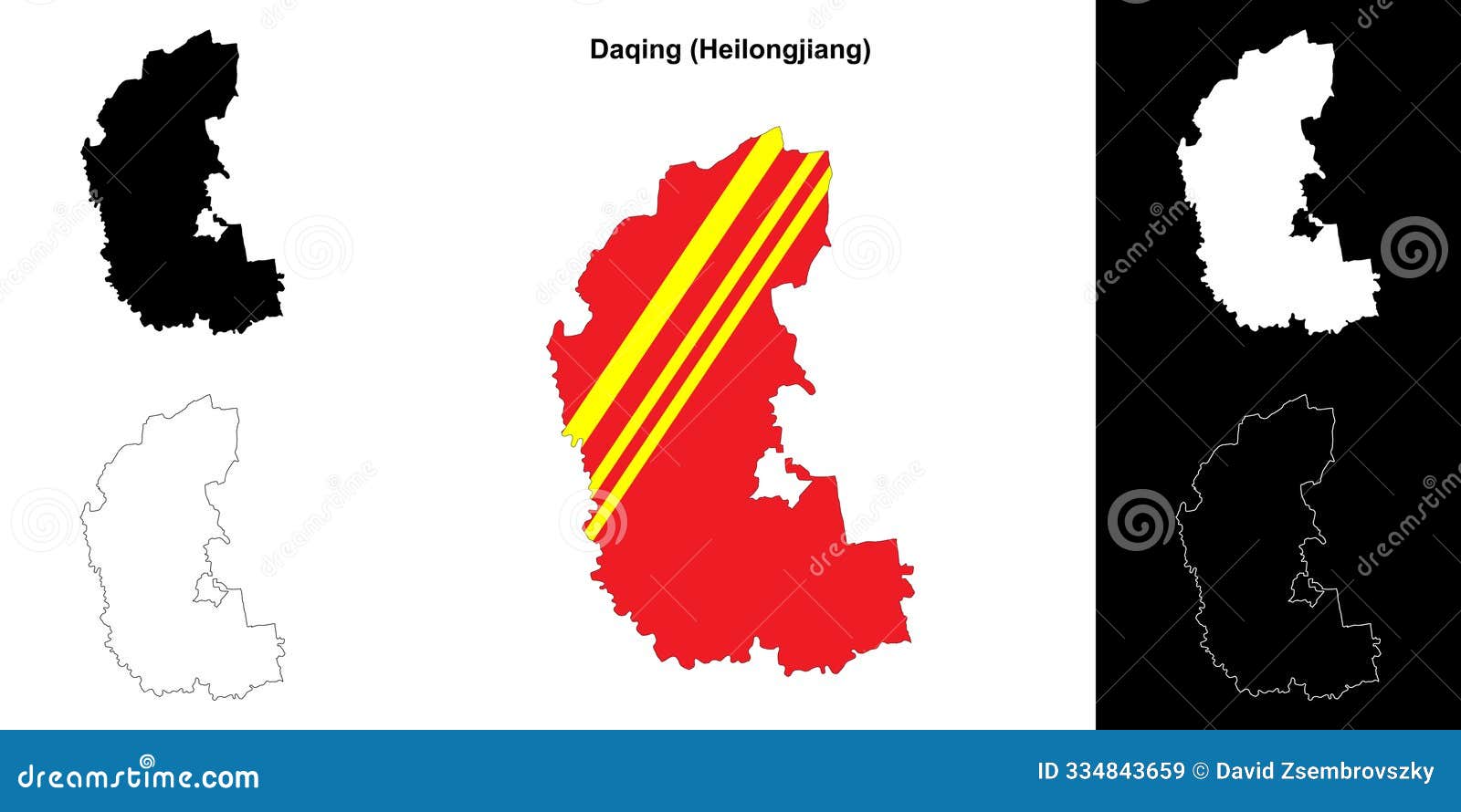 Mapa de esquema de daqing ilustración del vector. Ilustración de vector ...