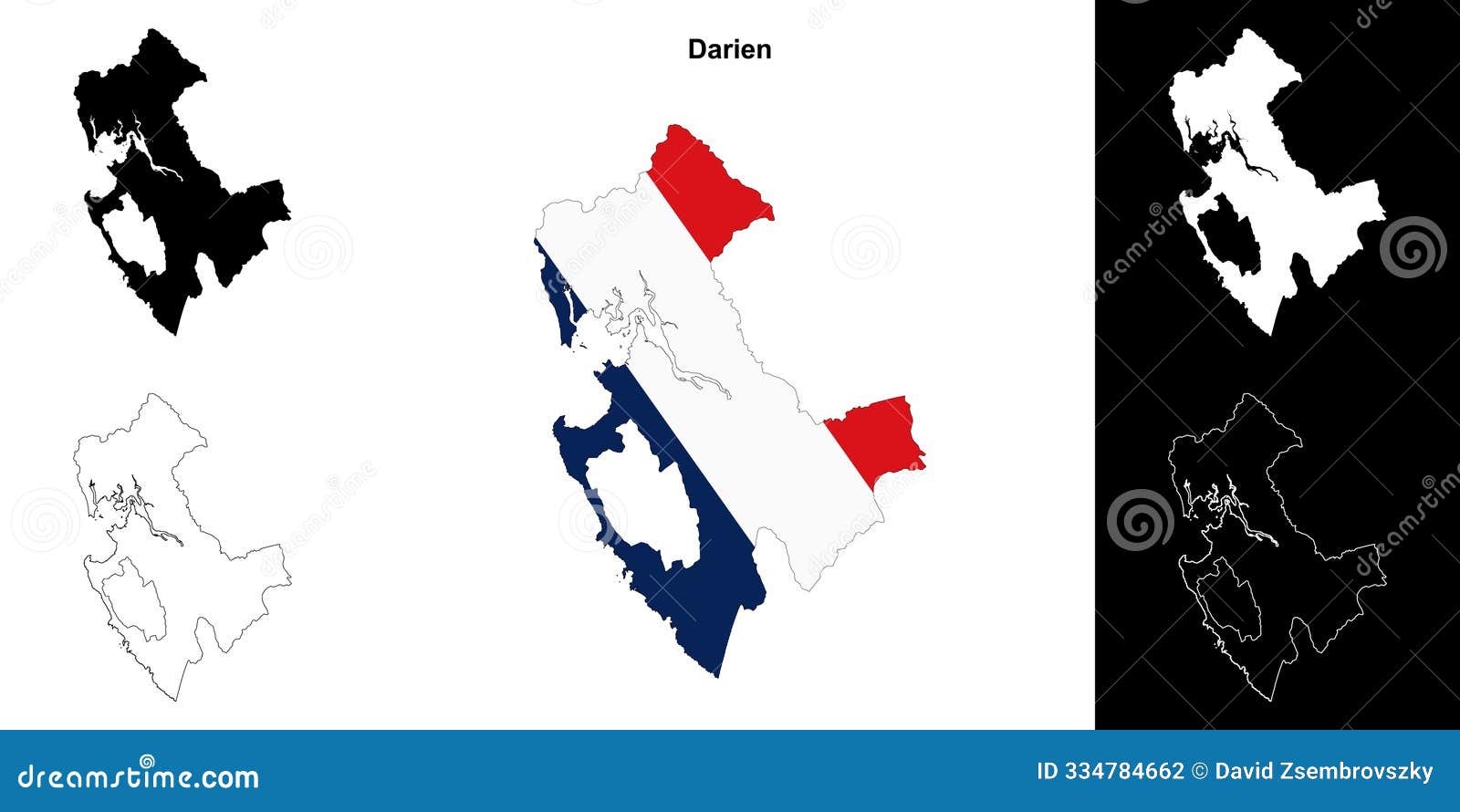 Mapa de esquema de darien ilustración del vector. Ilustración de blanco ...