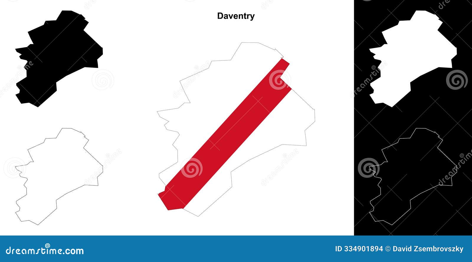Mapa De Esquema De Daventry Ilustración del Vector - Ilustración de ...