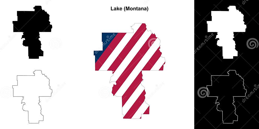 Mapa de esquema del lago ilustración del vector. Ilustración de forma ...