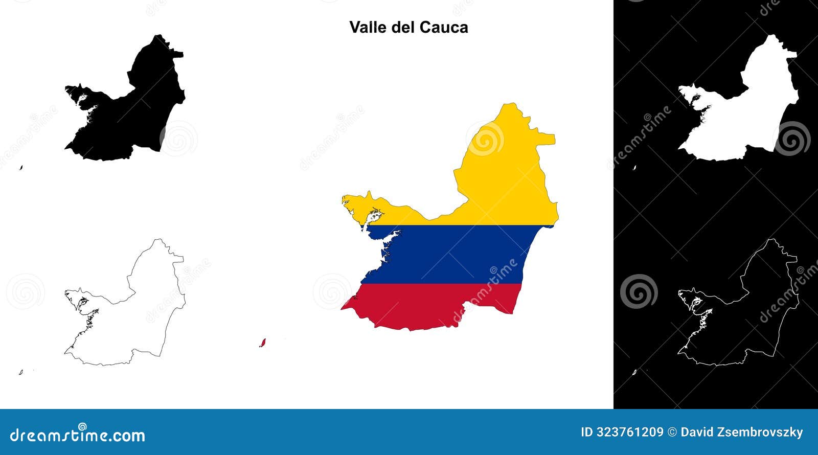 Mapa De Esquema Del Valle Del Cauca Ilustración del Vector ...