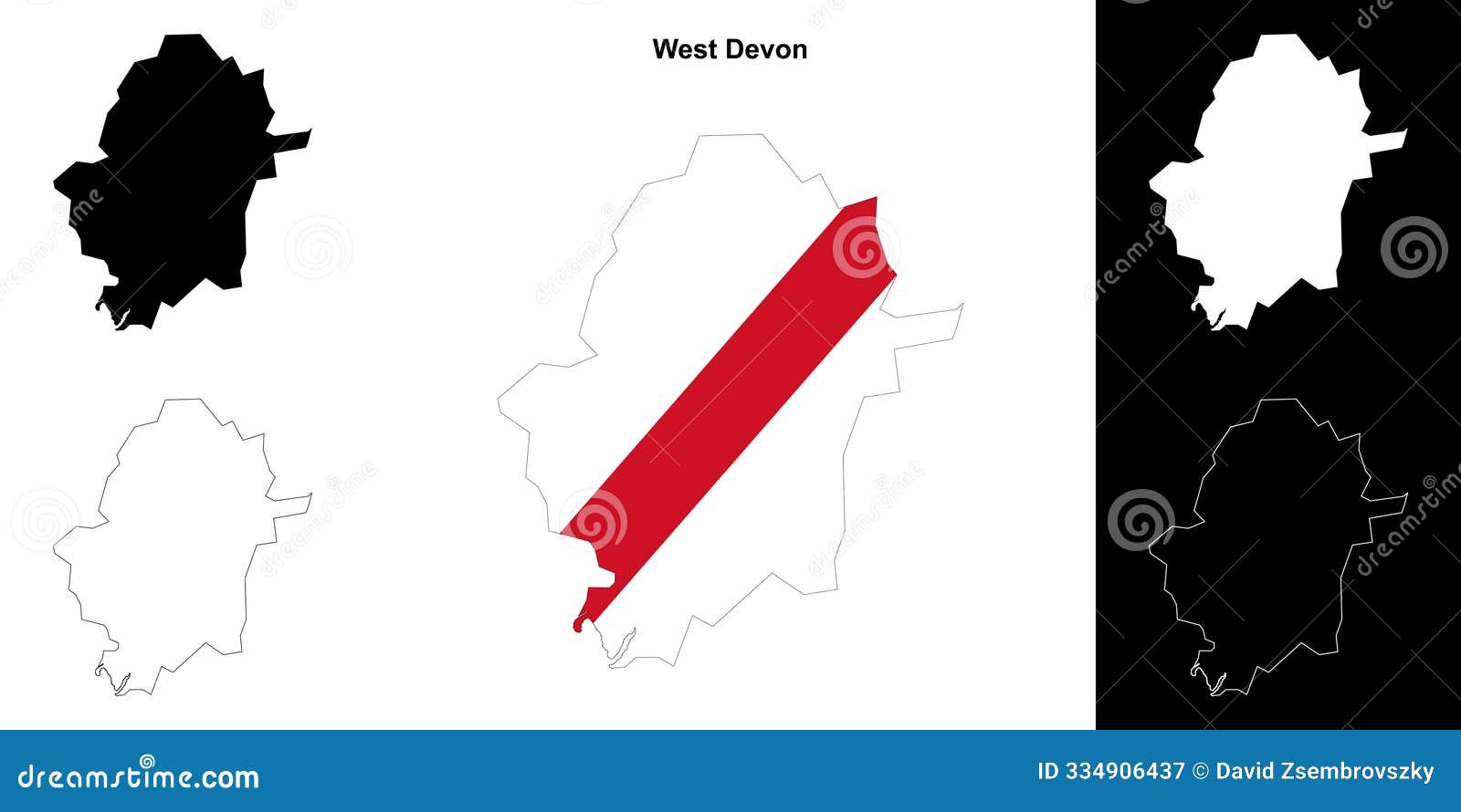 Mapa De Esquema De Devon Occidental Ilustración del Vector ...