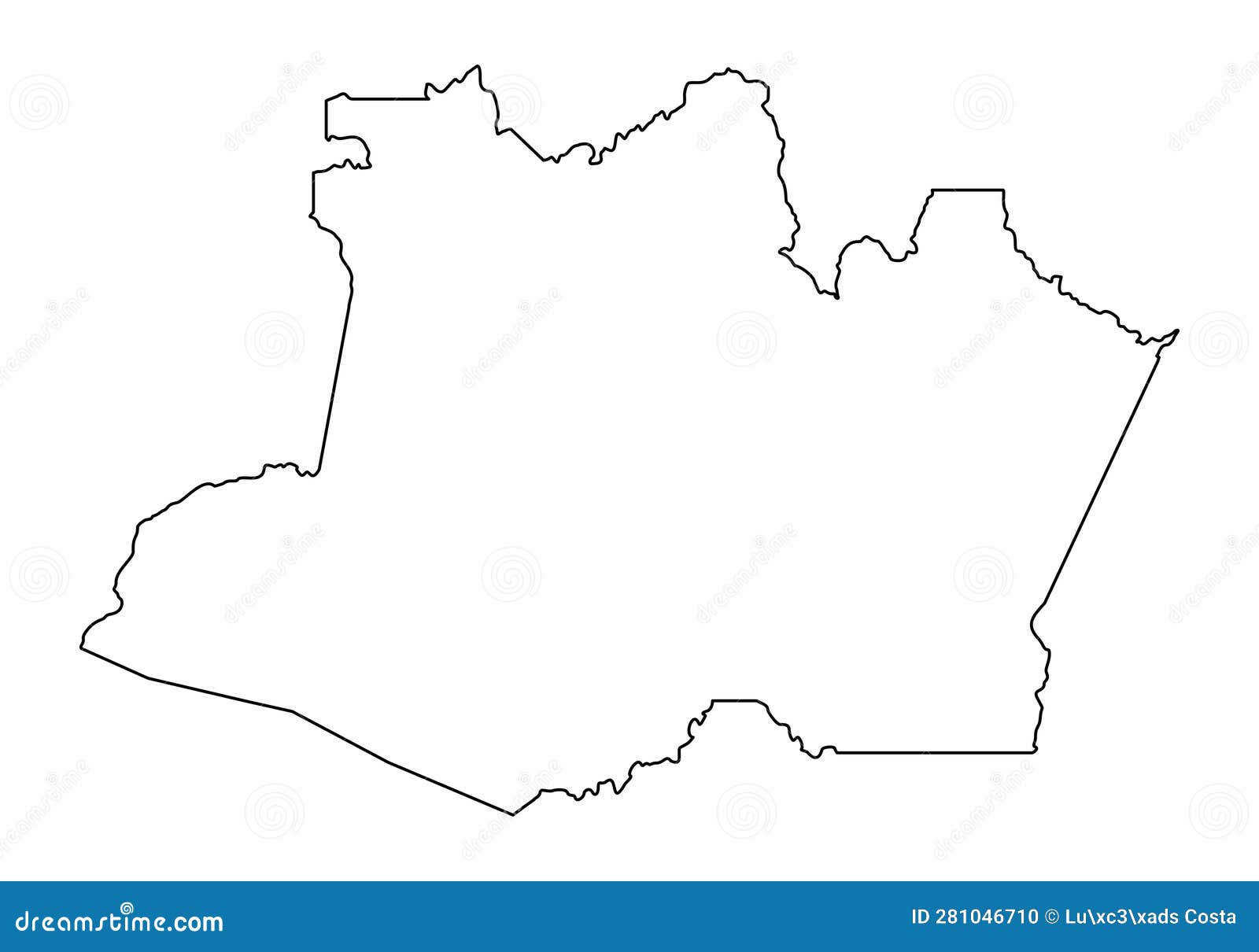 Mapa De Esquema De Estado De Amazonas Ilustración del Vector ...