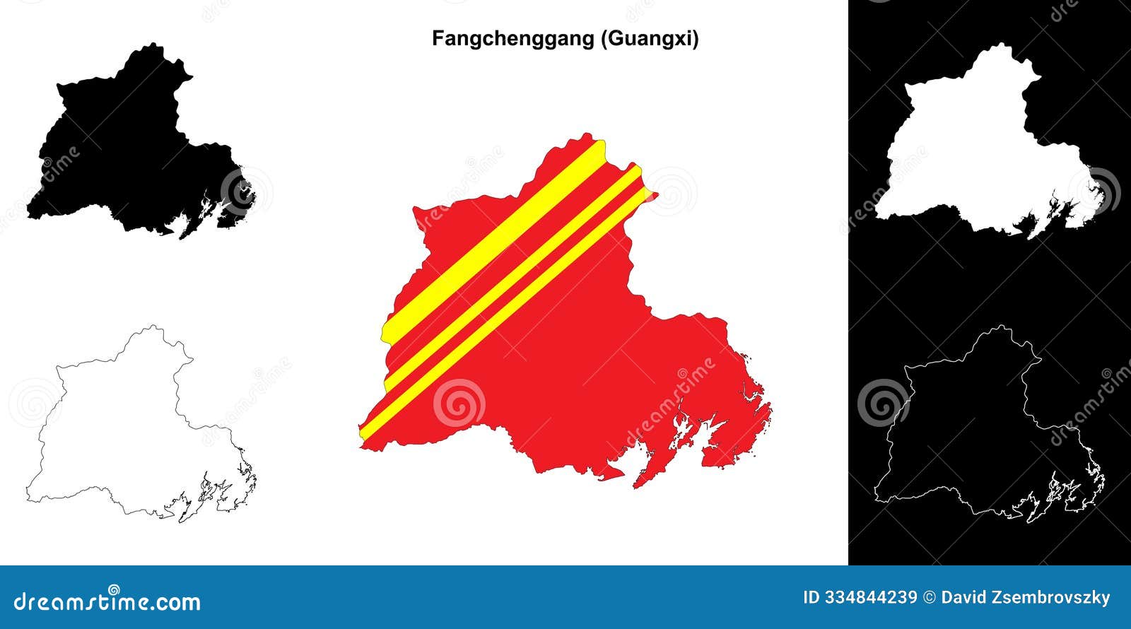 Mapa De Esquema De Fangchenggang Stock de ilustración - Ilustración de ...
