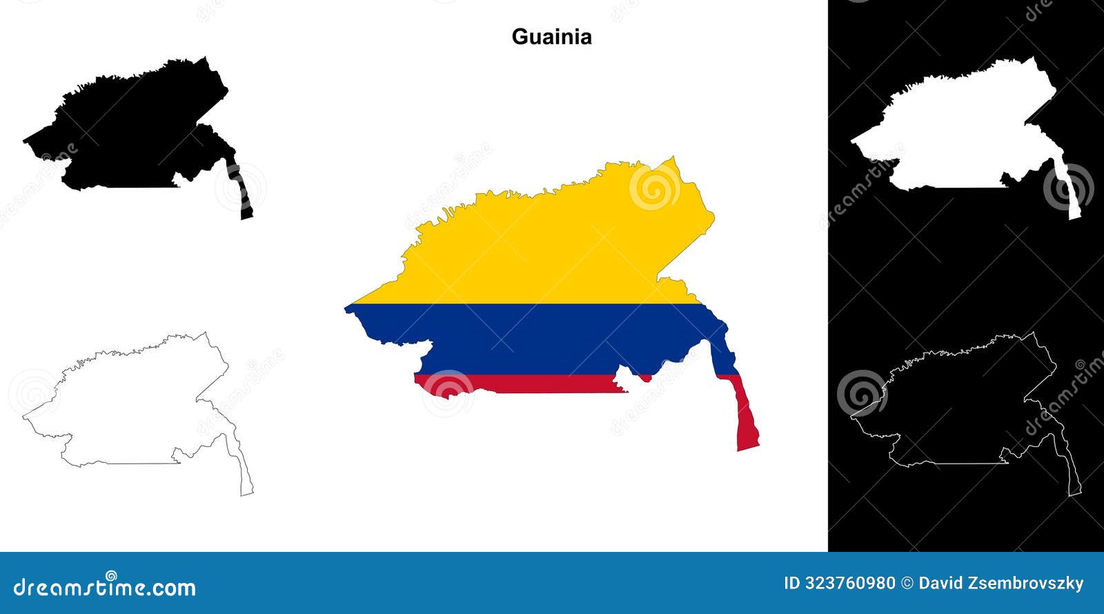 Mapa de esquema de guainia ilustración del vector. Ilustración de ...