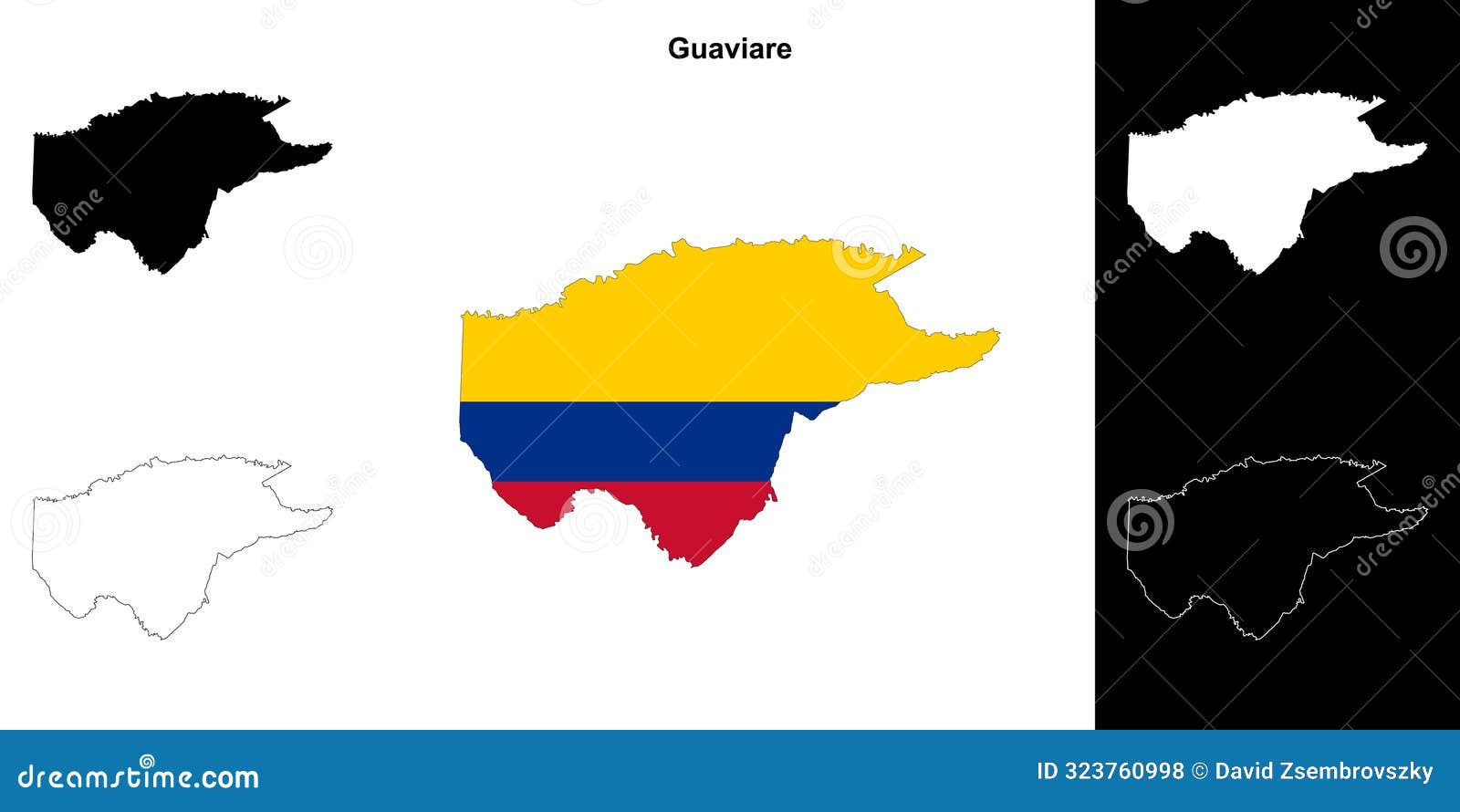 Mapa De Esquema De Guaviare Ilustración del Vector - Ilustración de ...