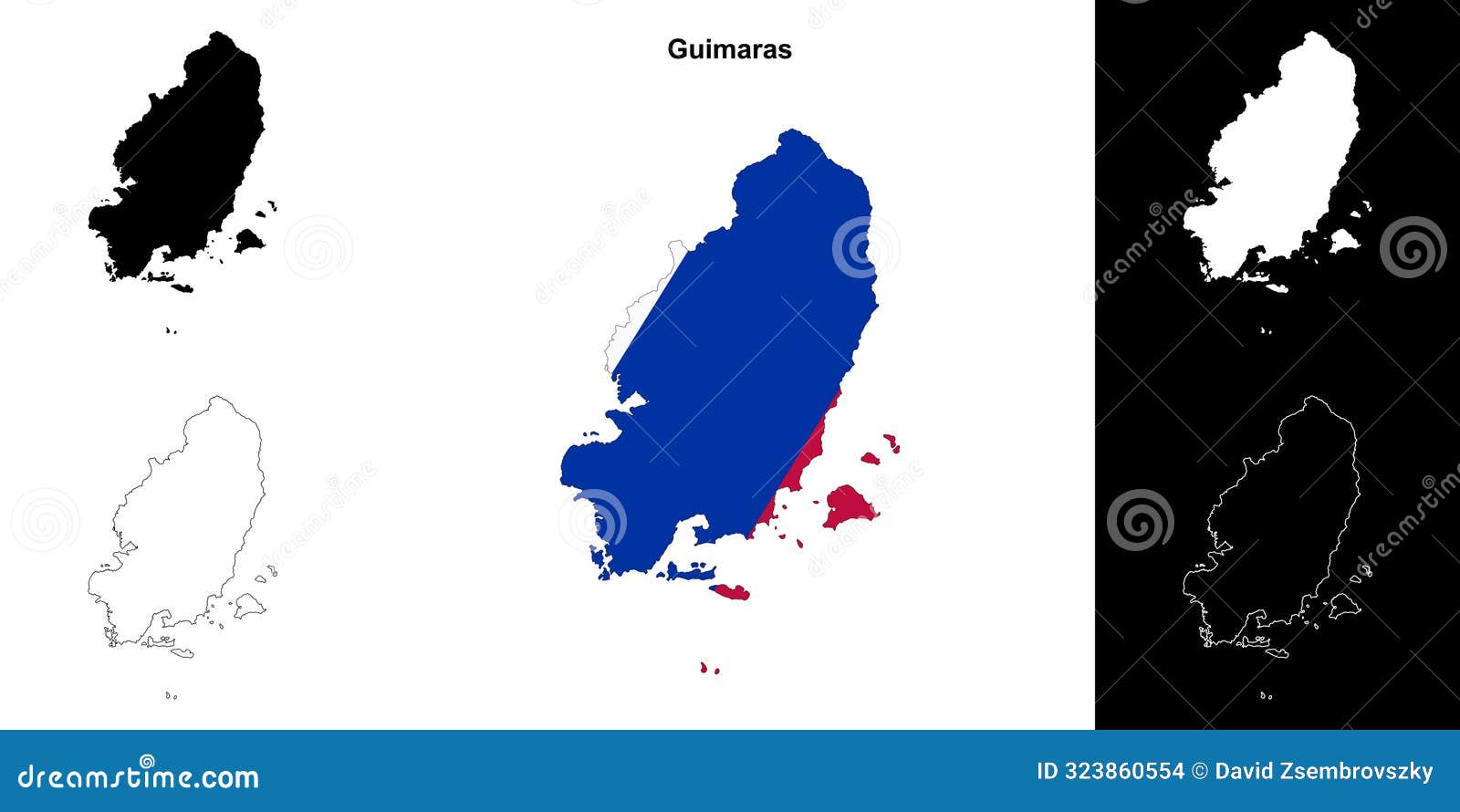 Mapa De Esquema De Guimaras Ilustración del Vector - Ilustración de ...