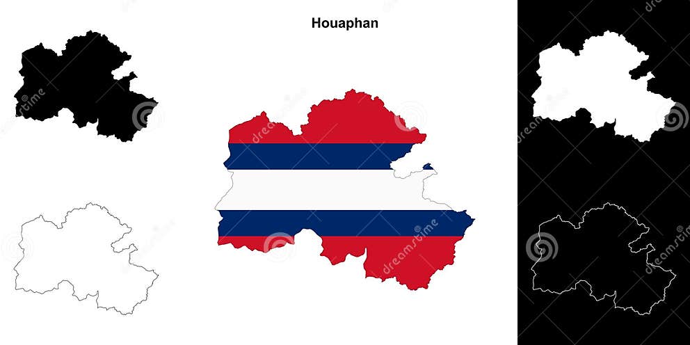 Mapa De Esquema De Houaphan Ilustración del Vector - Ilustración de ...