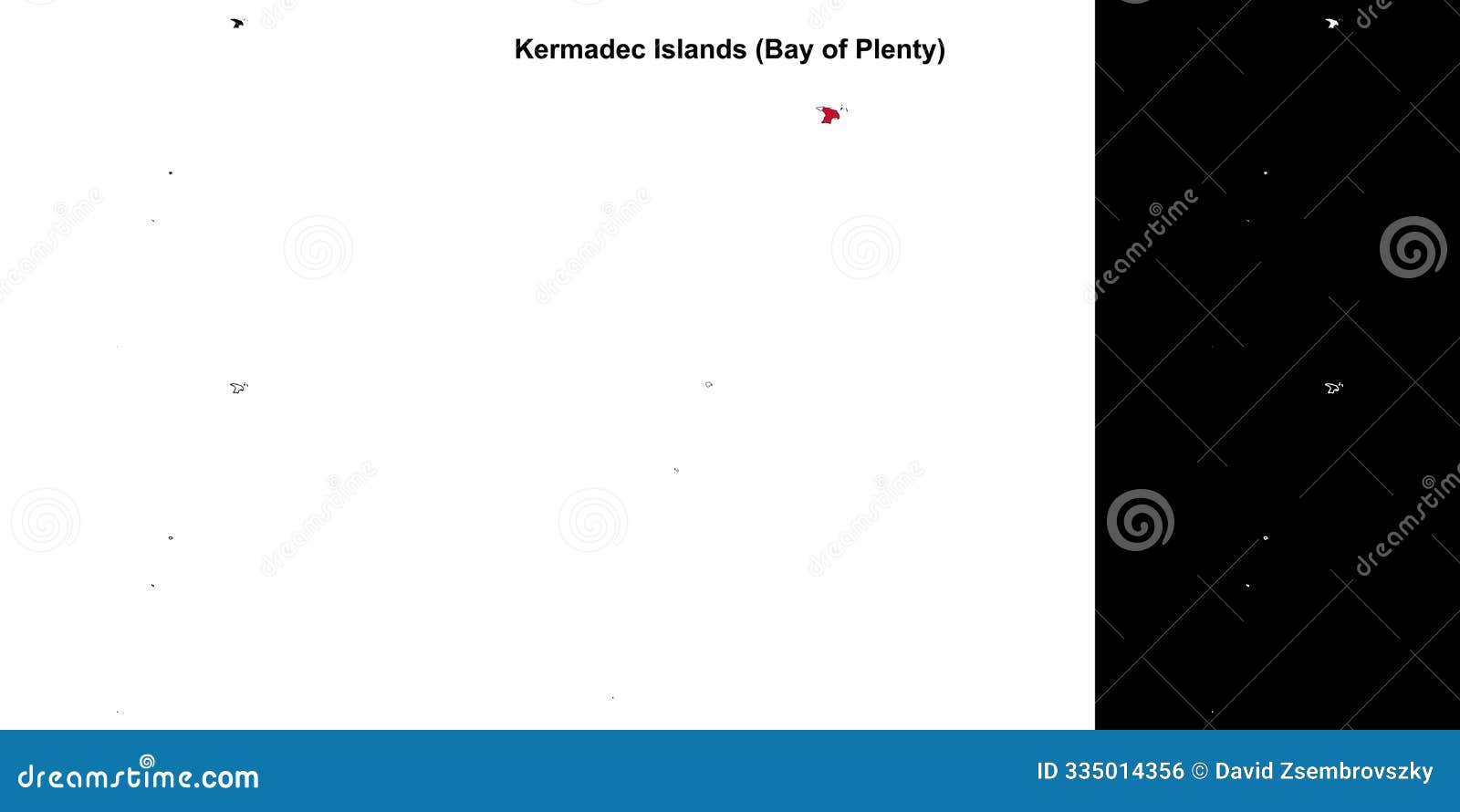 Mapa De Esquema De Islas De Kermadec Ilustración del Vector ...