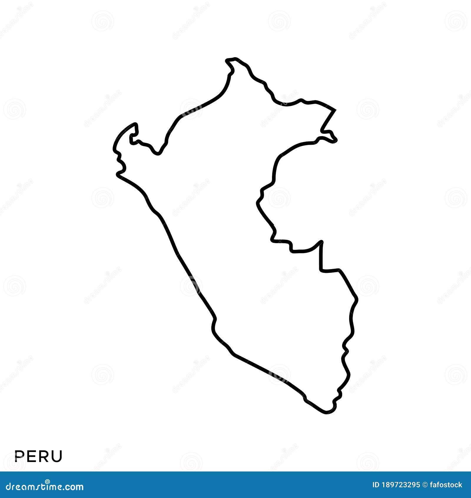 Mapa De Esquema De La Plantilla De Diseño De Vector Perú. Trazo ...