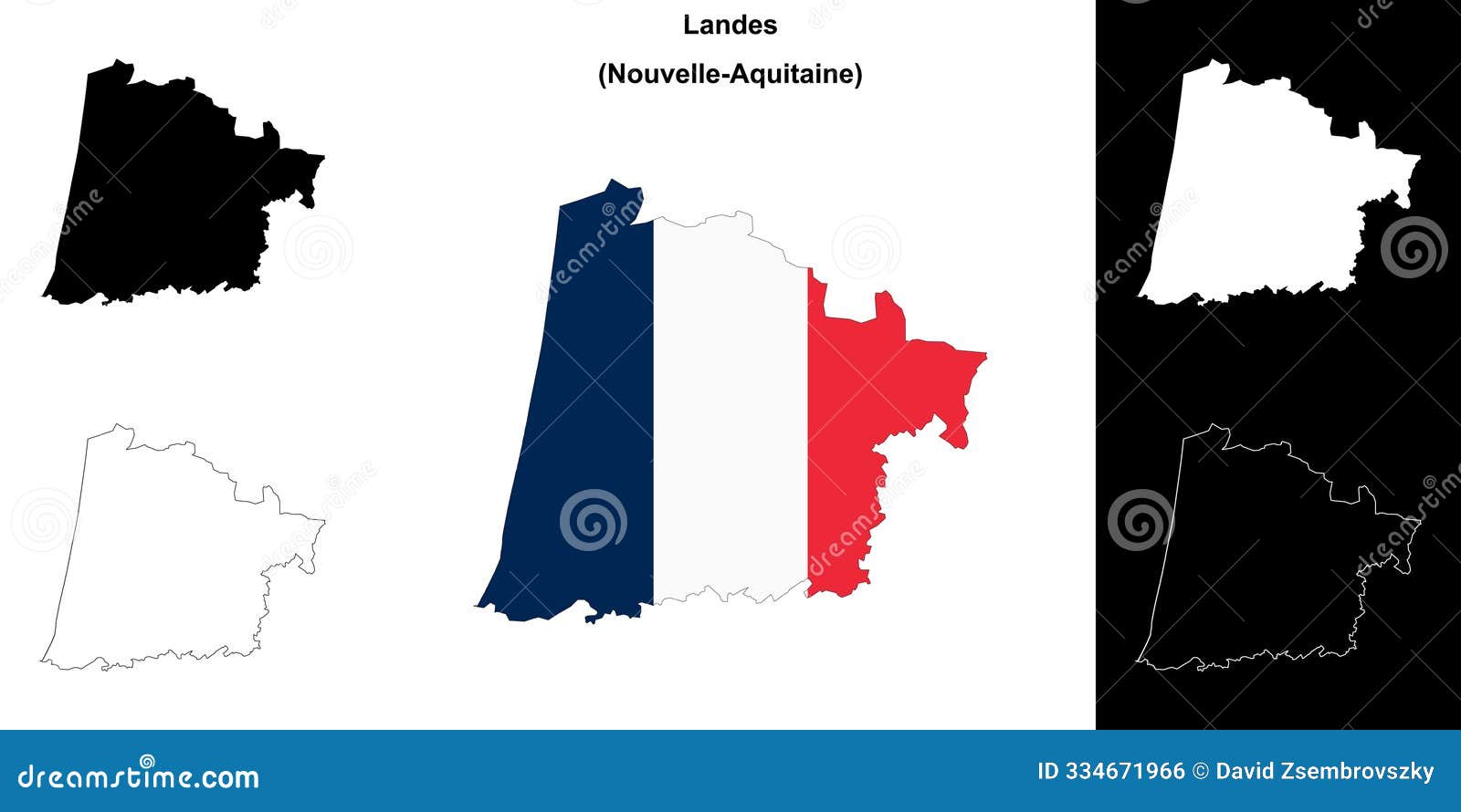 Mapa de esquema de landes ilustración del vector. Ilustración de icono ...