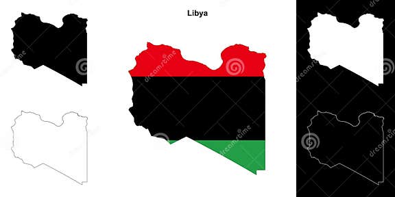 Mapa de esquema de libia ilustración del vector. Ilustración de silueta - 323785196