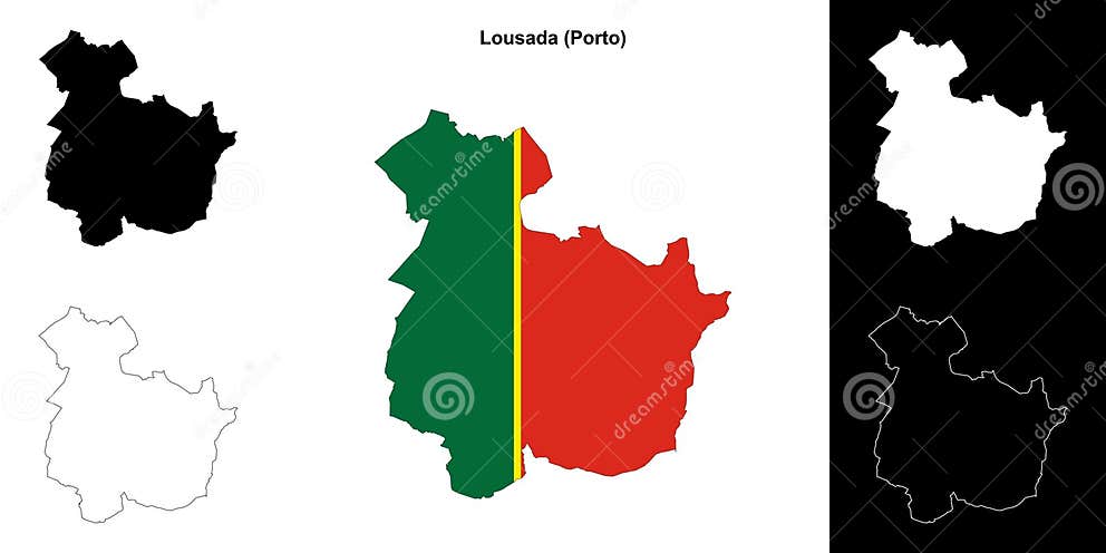 Mapa de esquema de lousada ilustración del vector. Ilustración de atlas ...