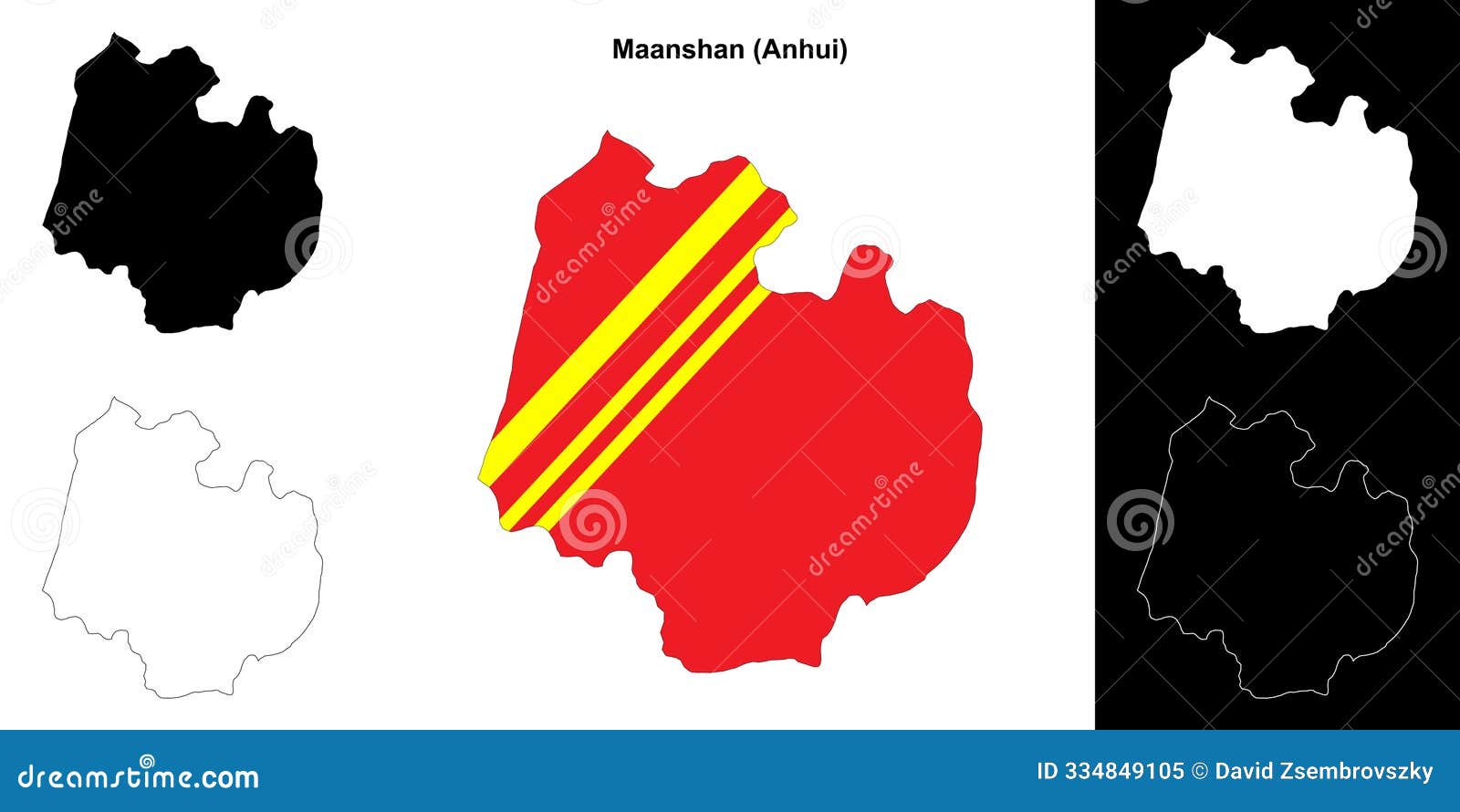 Mapa De Esquema De Maanshan Ilustración del Vector - Ilustración de ...