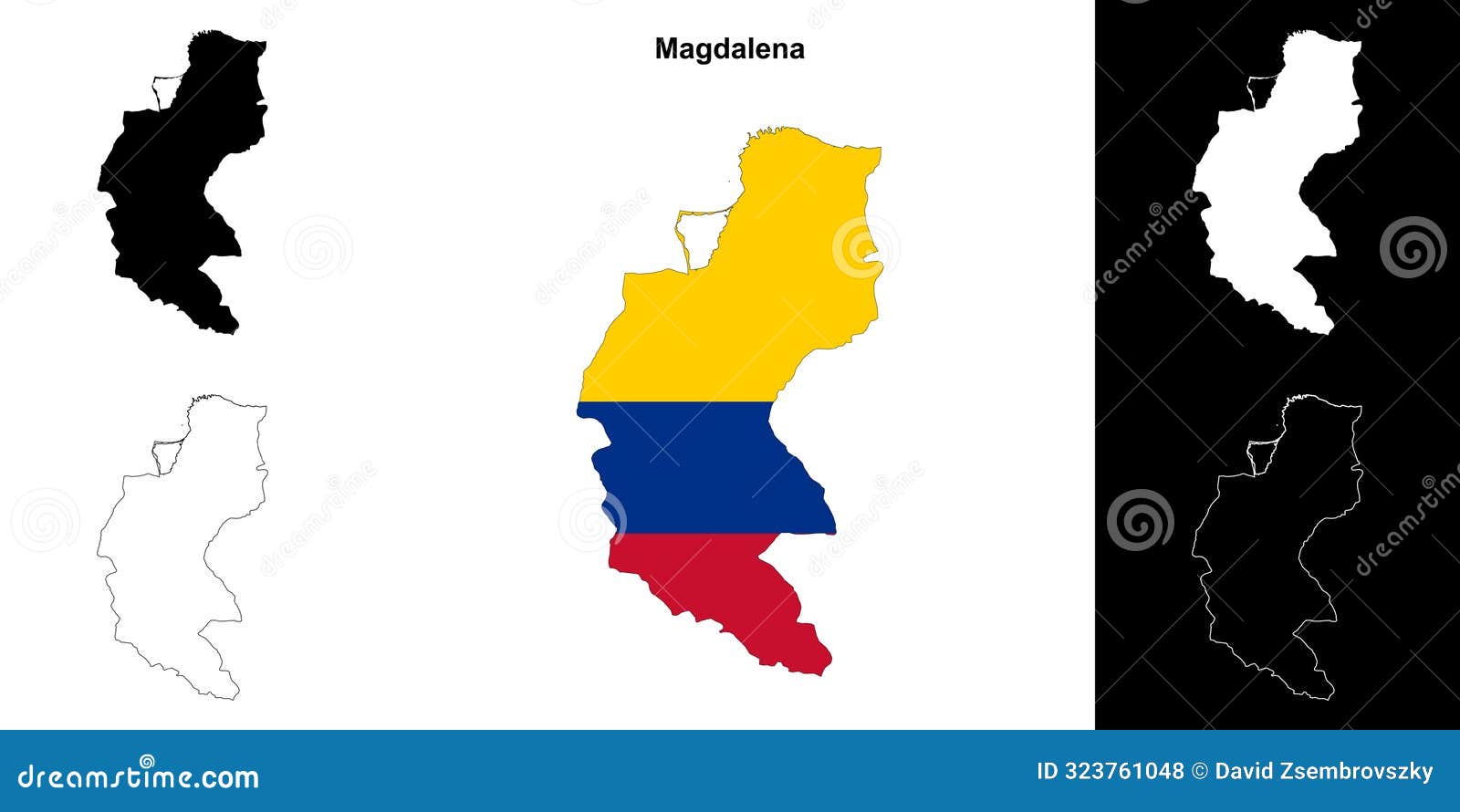 Mapa De Esquema De Magdalena Ilustración del Vector - Ilustración de ...
