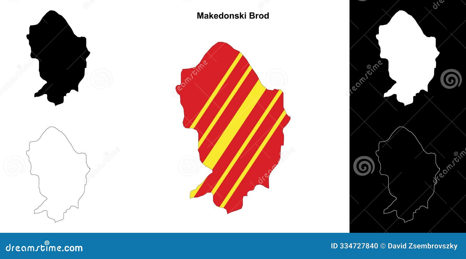 Mapa De Esquema De Makedonski Brod Ilustración del Vector - Ilustración ...