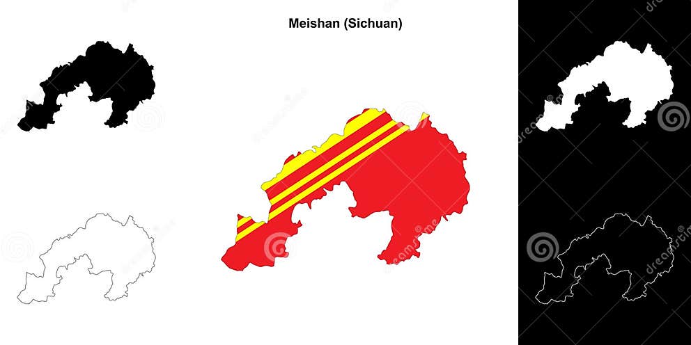 Mapa de esquema de meishan ilustración del vector. Ilustración de forma ...