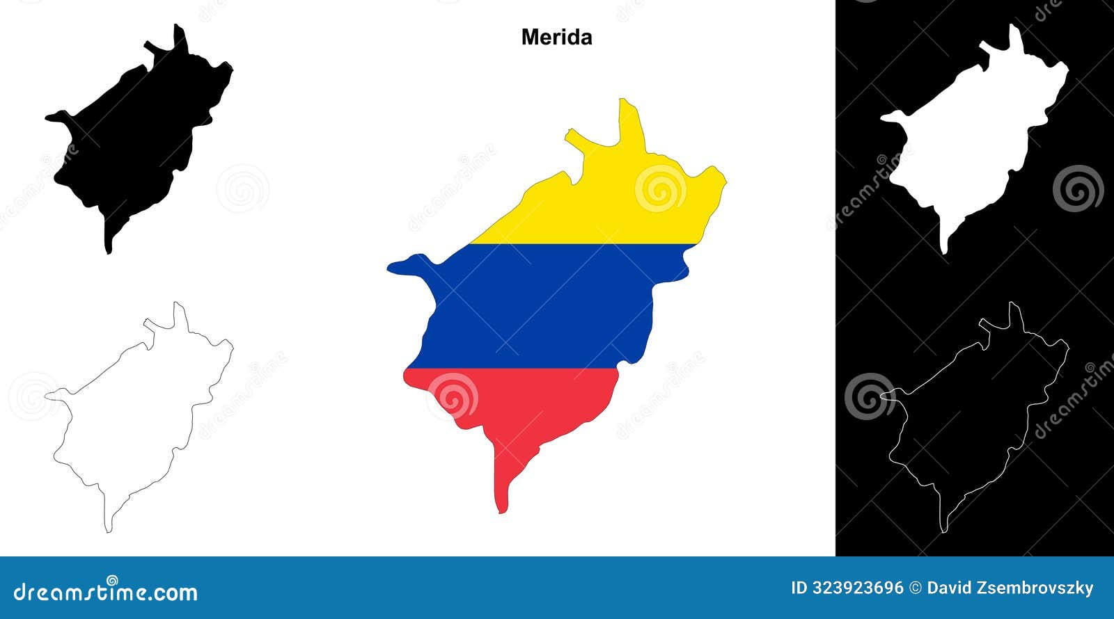 Mapa de esquema de merida stock de ilustración. Ilustración de estados ...