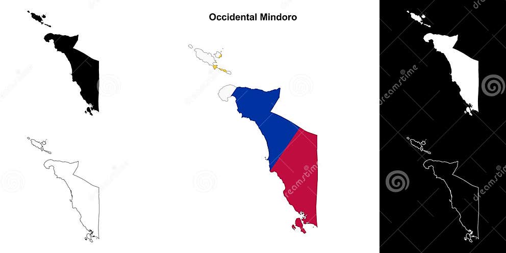 Mapa De Esquema De Mindoro Occidental Ilustración del Vector ...