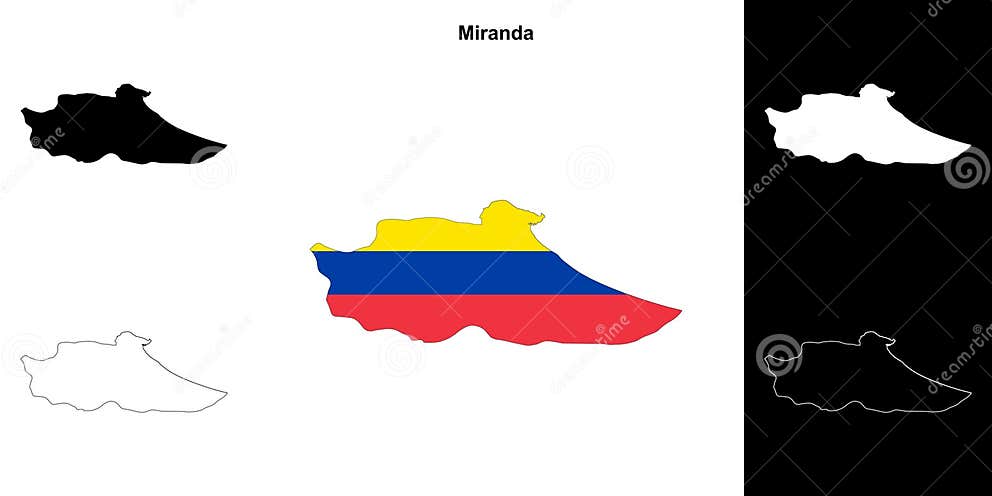 Mapa de esquema de miranda ilustración del vector. Ilustración de forma ...