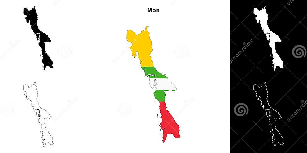 Mapa de esquema de mon ilustración del vector. Ilustración de icono - 324199838