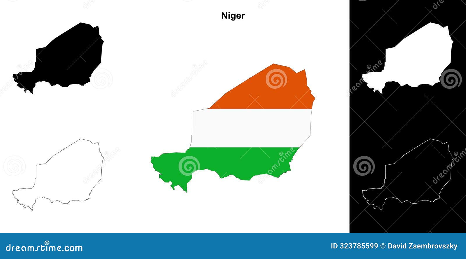 Mapa de esquema de niger ilustración del vector. Ilustración de ...