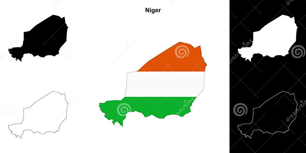 Mapa de esquema de niger ilustración del vector. Ilustración de ...