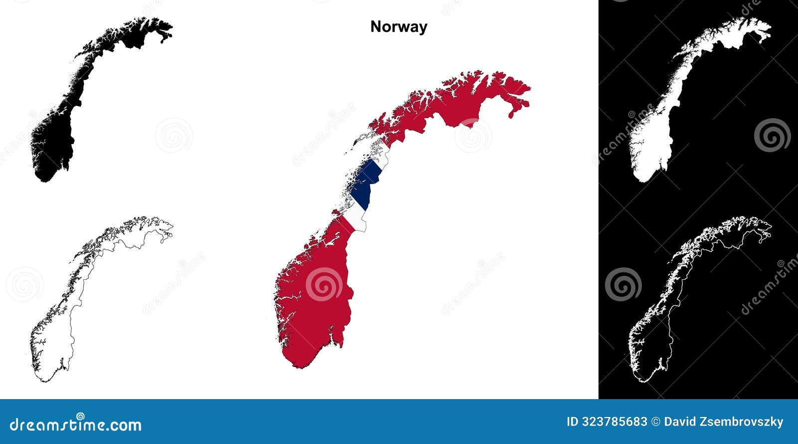 Mapa de esquema de noruega stock de ilustración. Ilustración de reino ...