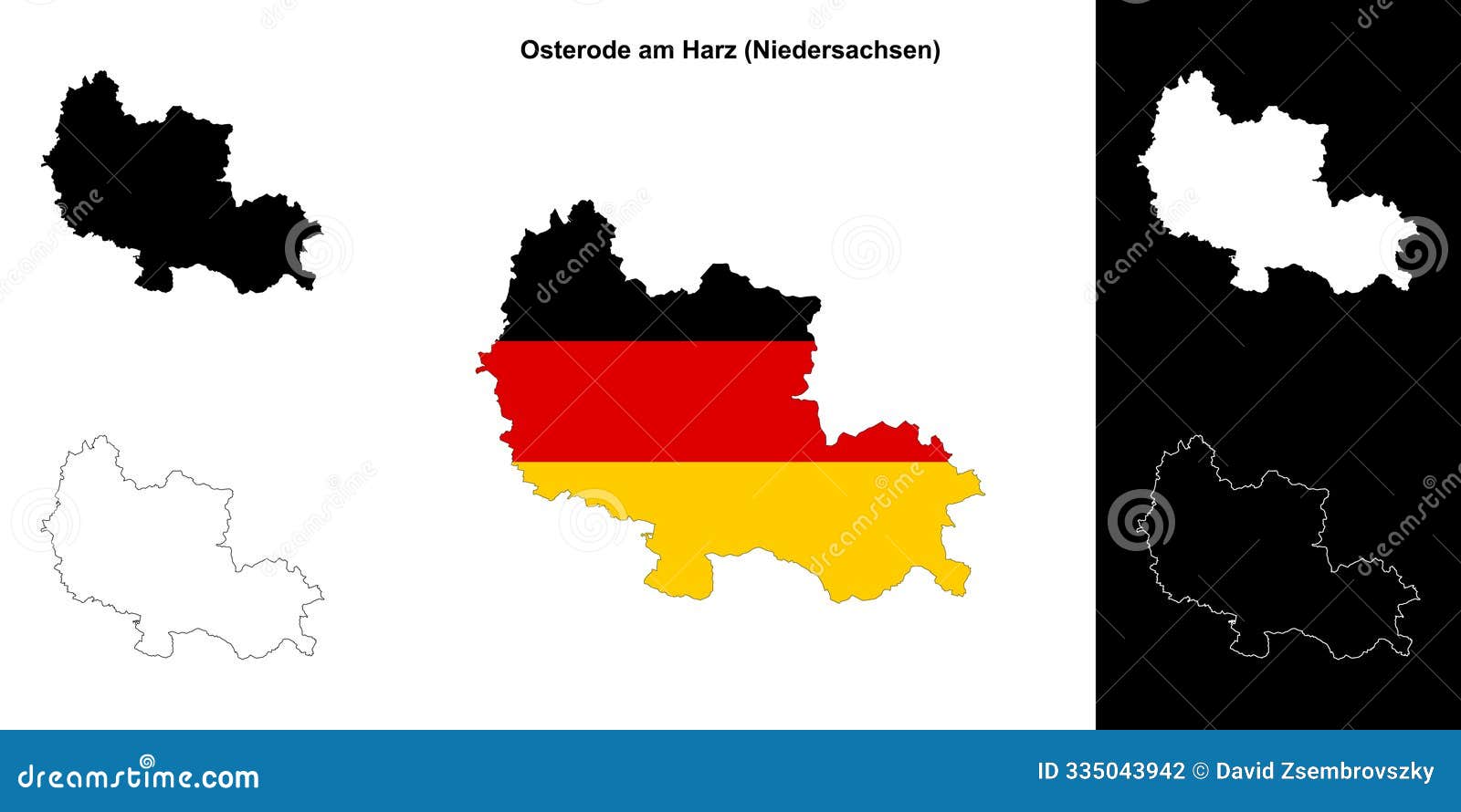 Mapa De Esquema De Osterode am Harz Ilustración del Vector ...