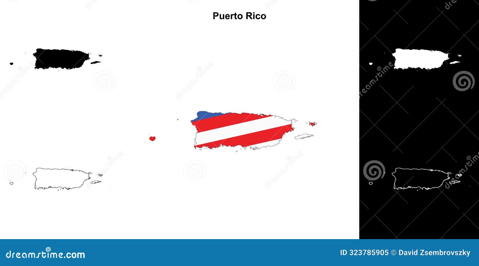 Mapa De Esquema De Puerto Rico Stock de ilustración - Ilustración de ...