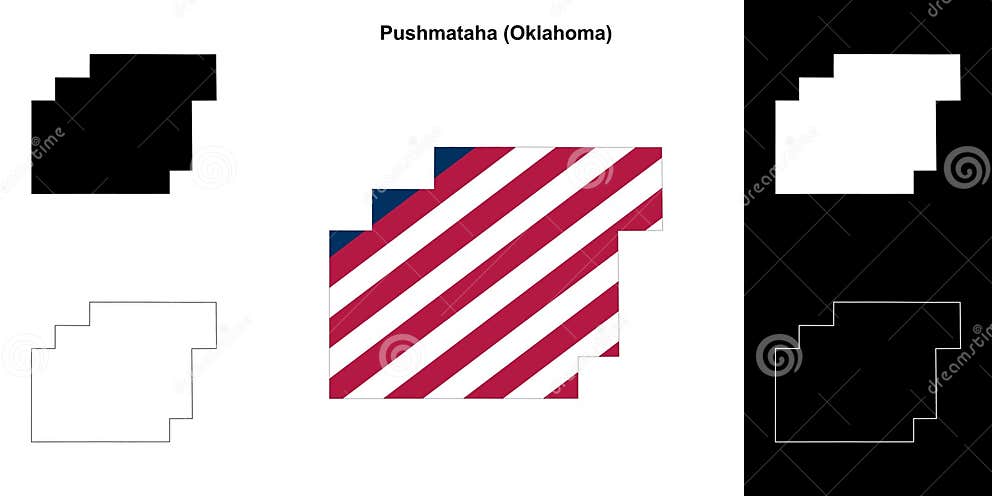 Mapa De Esquema De Pushmataha Stock de ilustración - Ilustración de ...