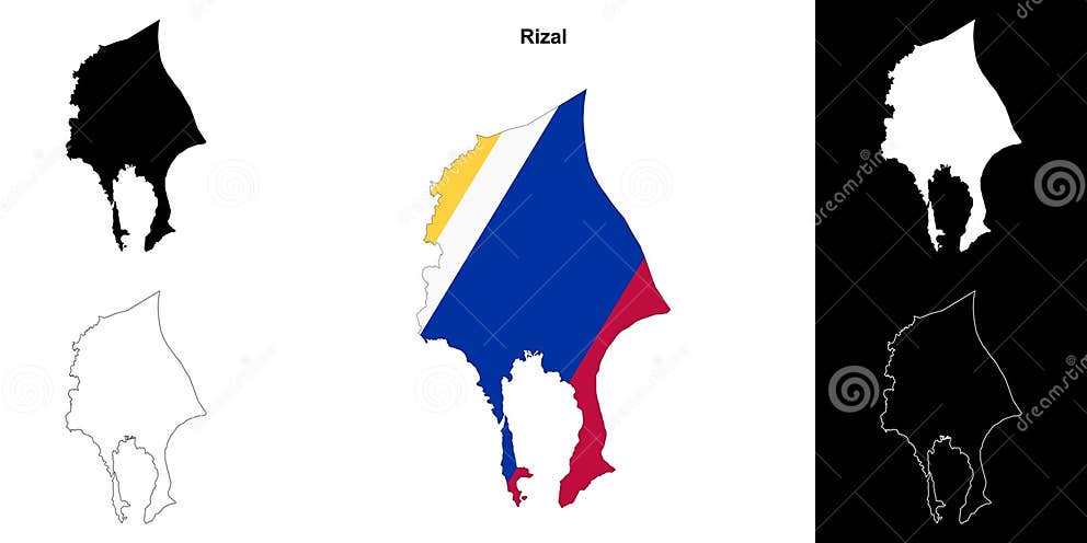 Mapa de esquema de rizal ilustración del vector. Ilustración de rizal ...