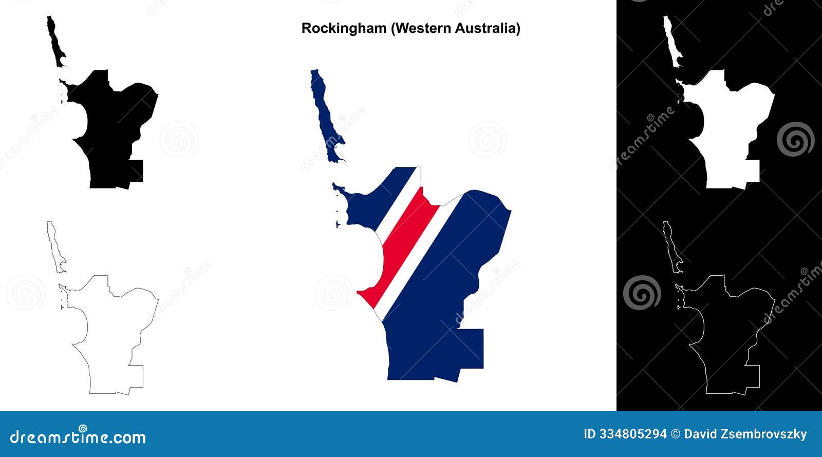 Mapa De Esquema De Rockingham Ilustración del Vector - Ilustración de ...