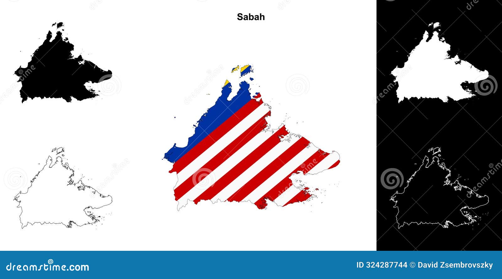 Mapa de esquema de sabah ilustración del vector. Ilustración de blanco ...