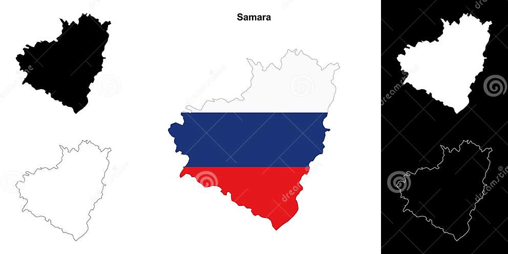 Mapa de esquema de samara ilustración del vector. Ilustración de vector ...