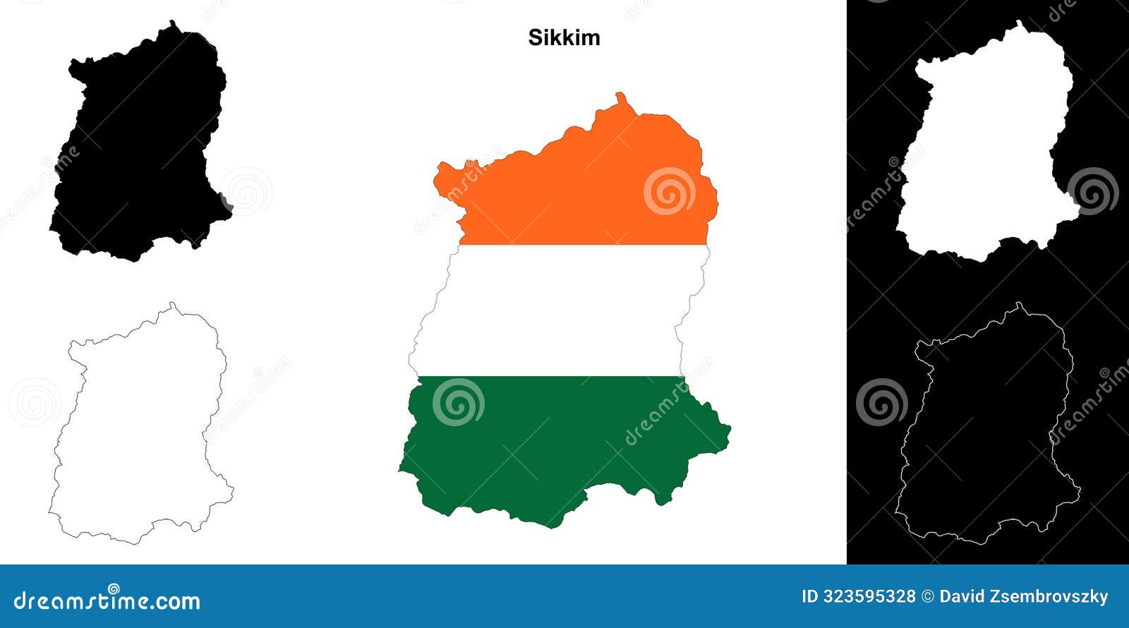 Mapa de esquema de sikkim ilustración del vector. Ilustración de ...