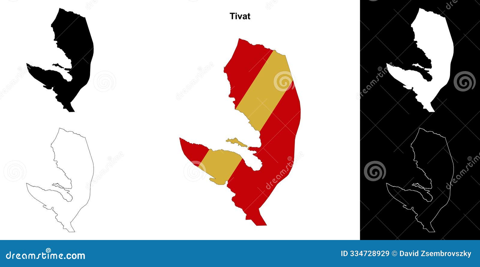 Mapa de esquema de tivat ilustración del vector. Ilustración de aislado ...