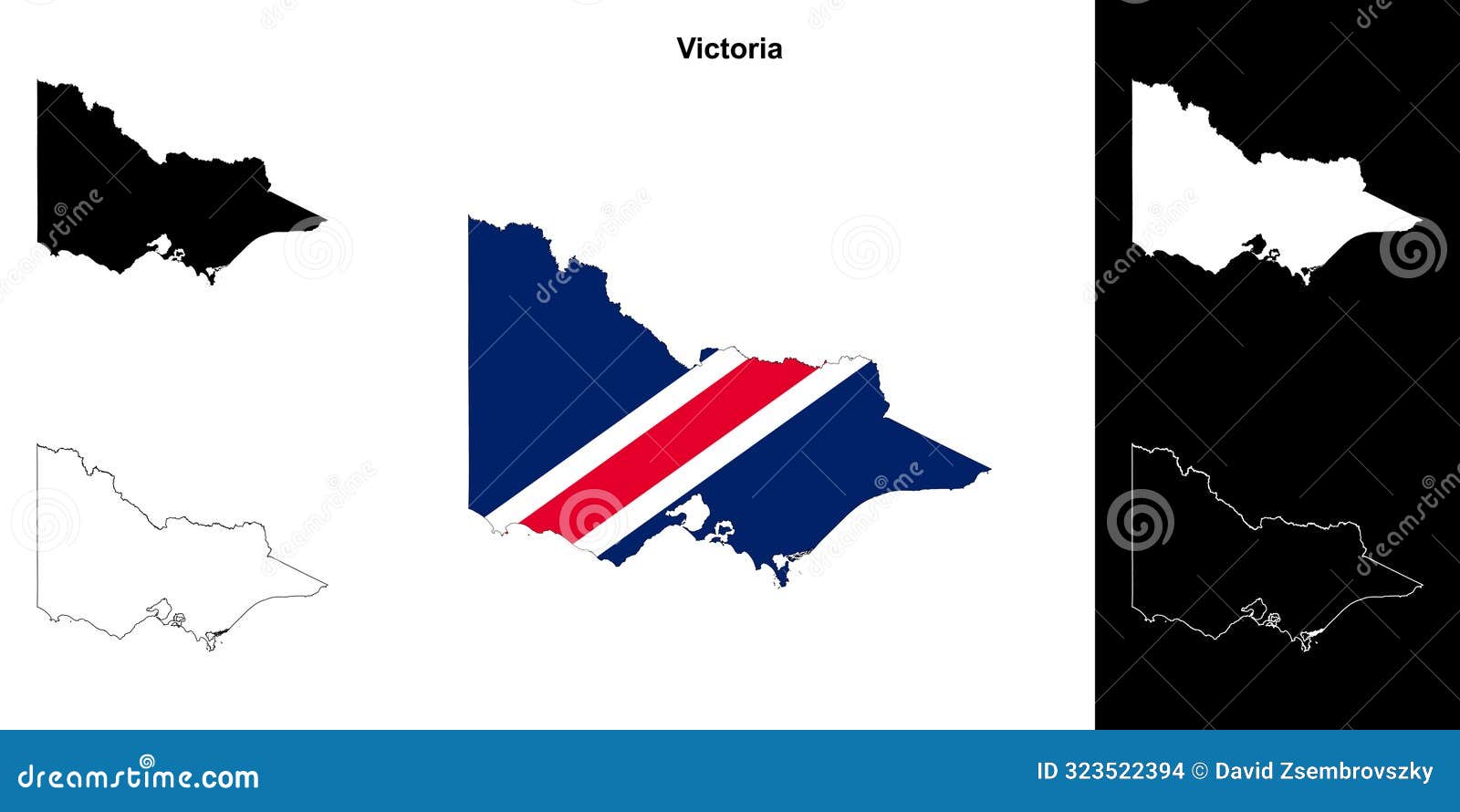 Mapa De Esquema De Victoria Ilustración del Vector - Ilustración de ...