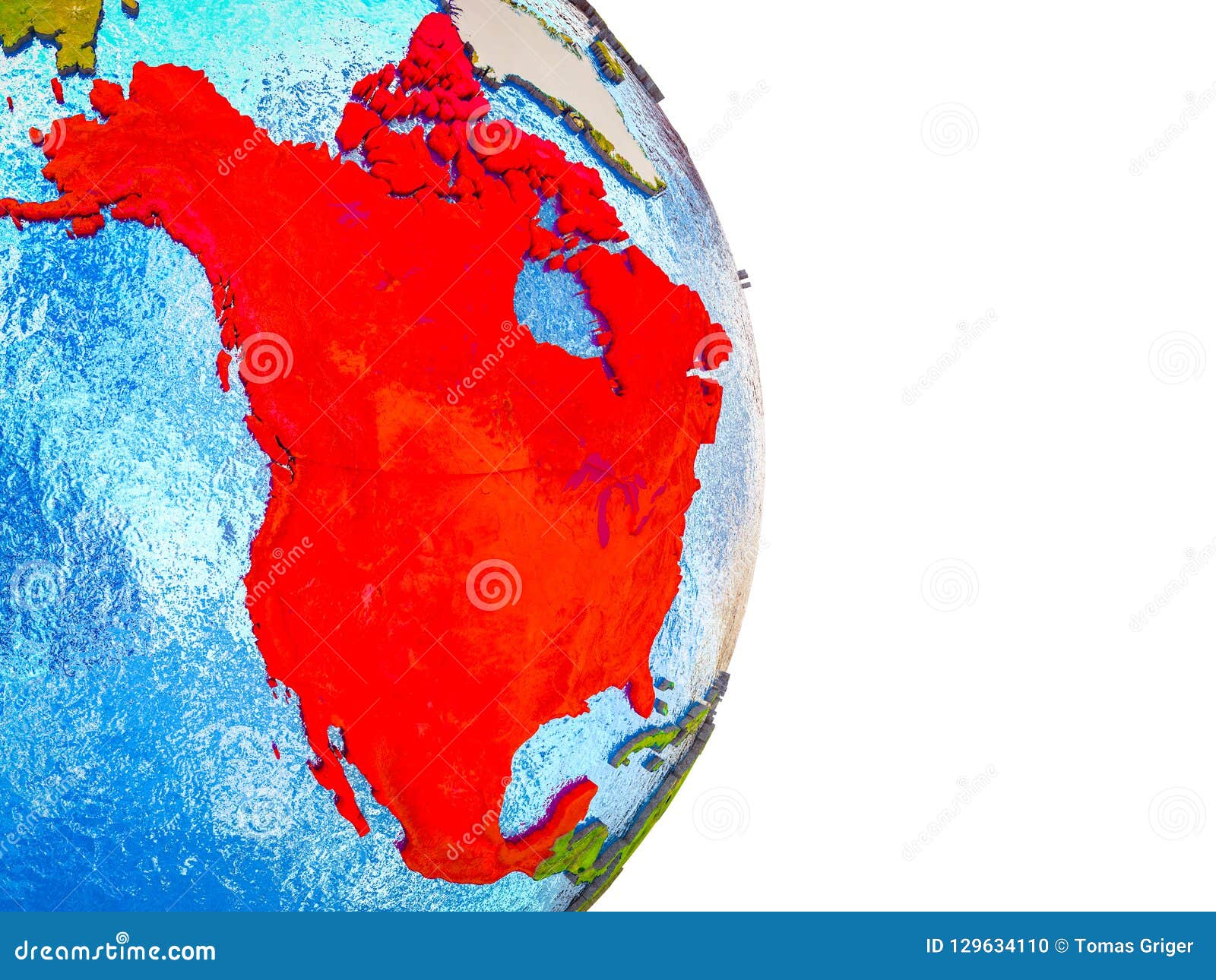 Mapa De Estados-membros Do NAFTA Na Terra 3D Ilustração Stock ...