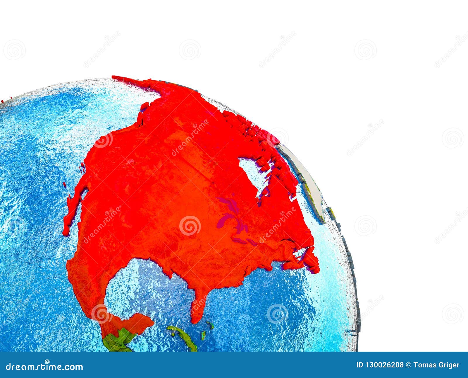 Mapa De Estados-membros Do NAFTA Na Terra 3D Ilustração Stock ...