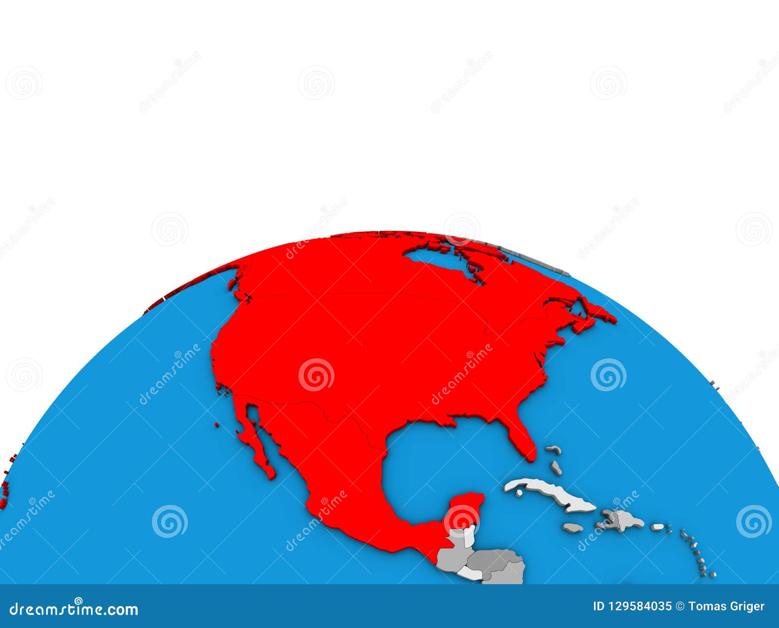 Mapa De Estados-membros Do NAFTA No Globo 3D Ilustração Stock ...