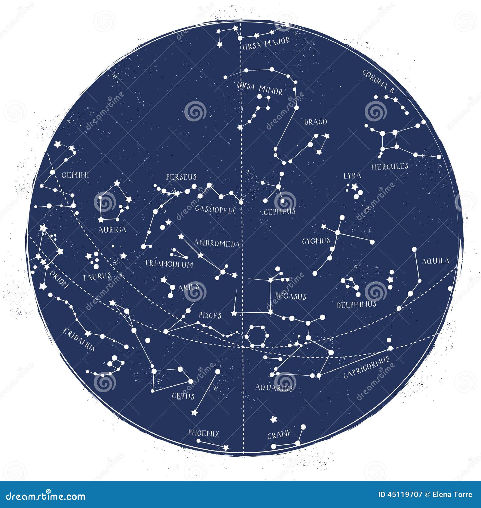 Mapa De Estrella De La Constelación Ilustración del Vector ...