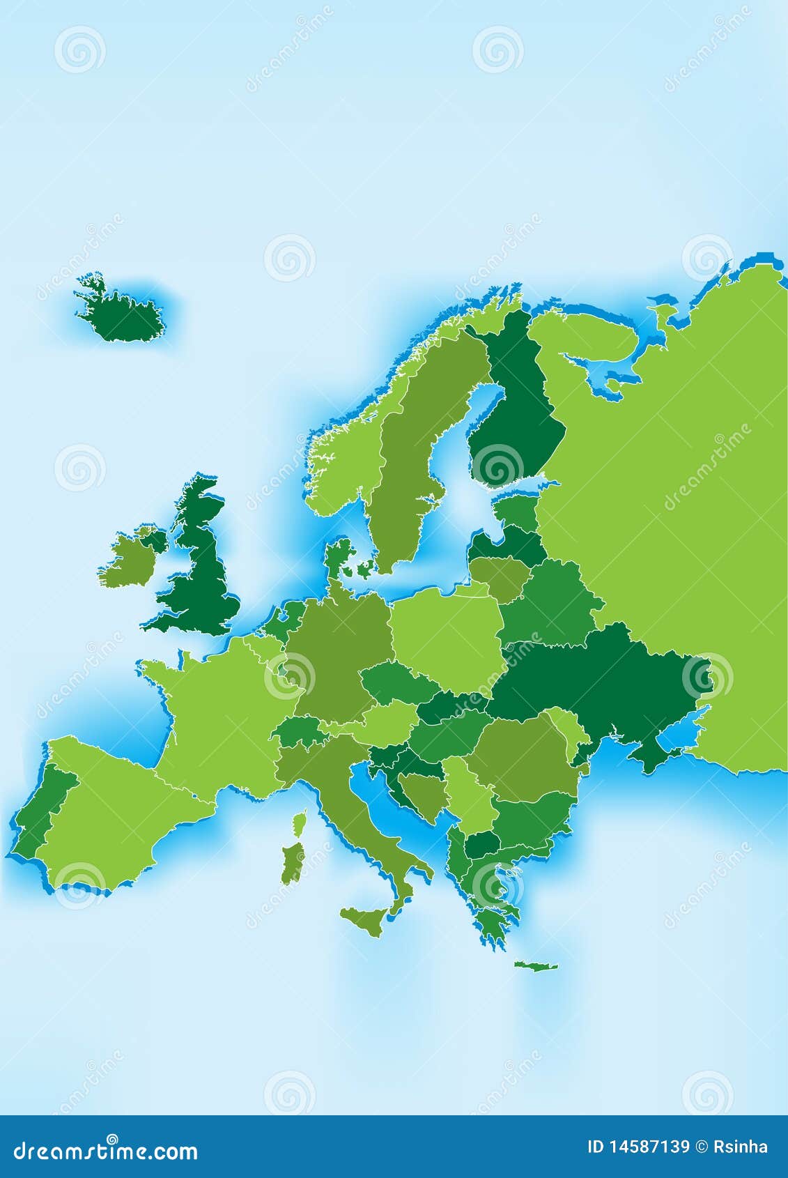 Mapa De Europa Com Mar Azul Ilustração do Vetor - Ilustração de grécia ...