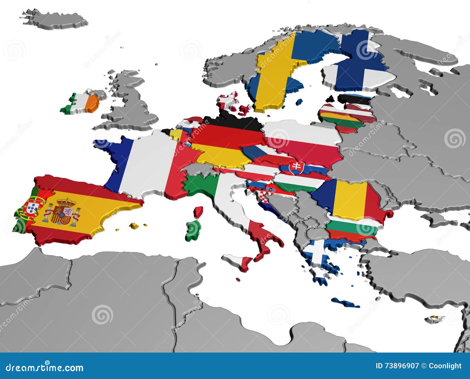 Mapa De Europa Em Cores Nacionais Ilustração Stock - Ilustração de ...