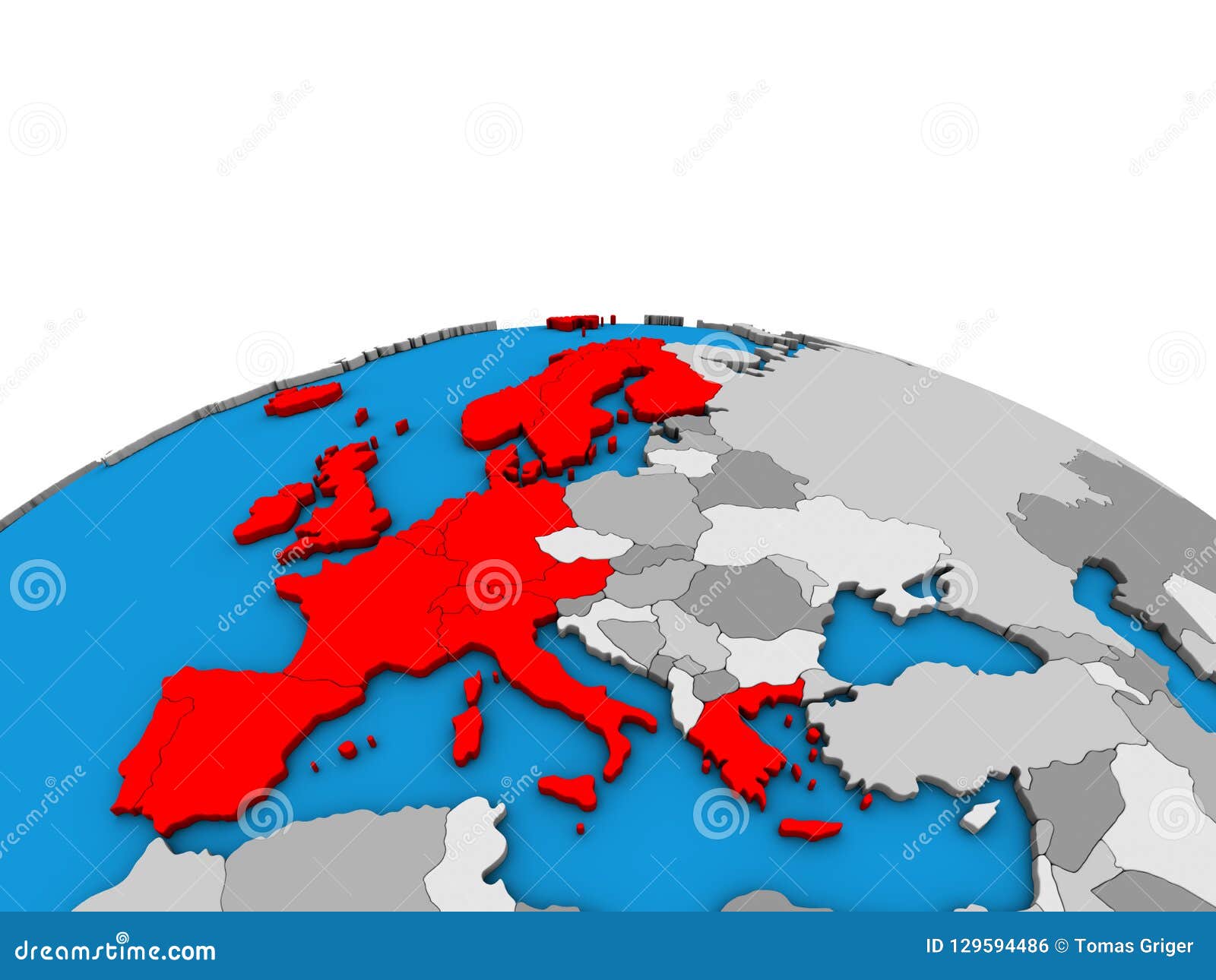 Mapa De Europa Occidental En El Globo 3D Stock de ilustración ...