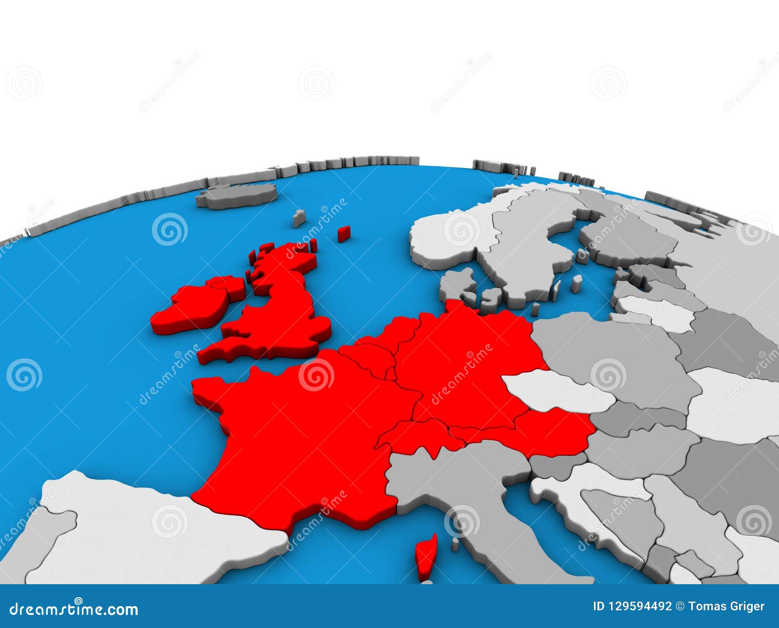 Mapa De Europa Occidental En El Globo 3D Stock de ilustración ...