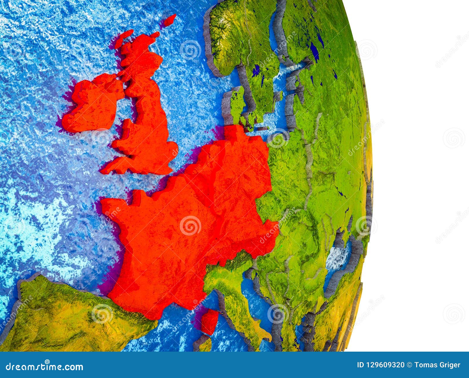 Mapa De Europa Occidental En La Tierra 3D Stock de ilustración ...