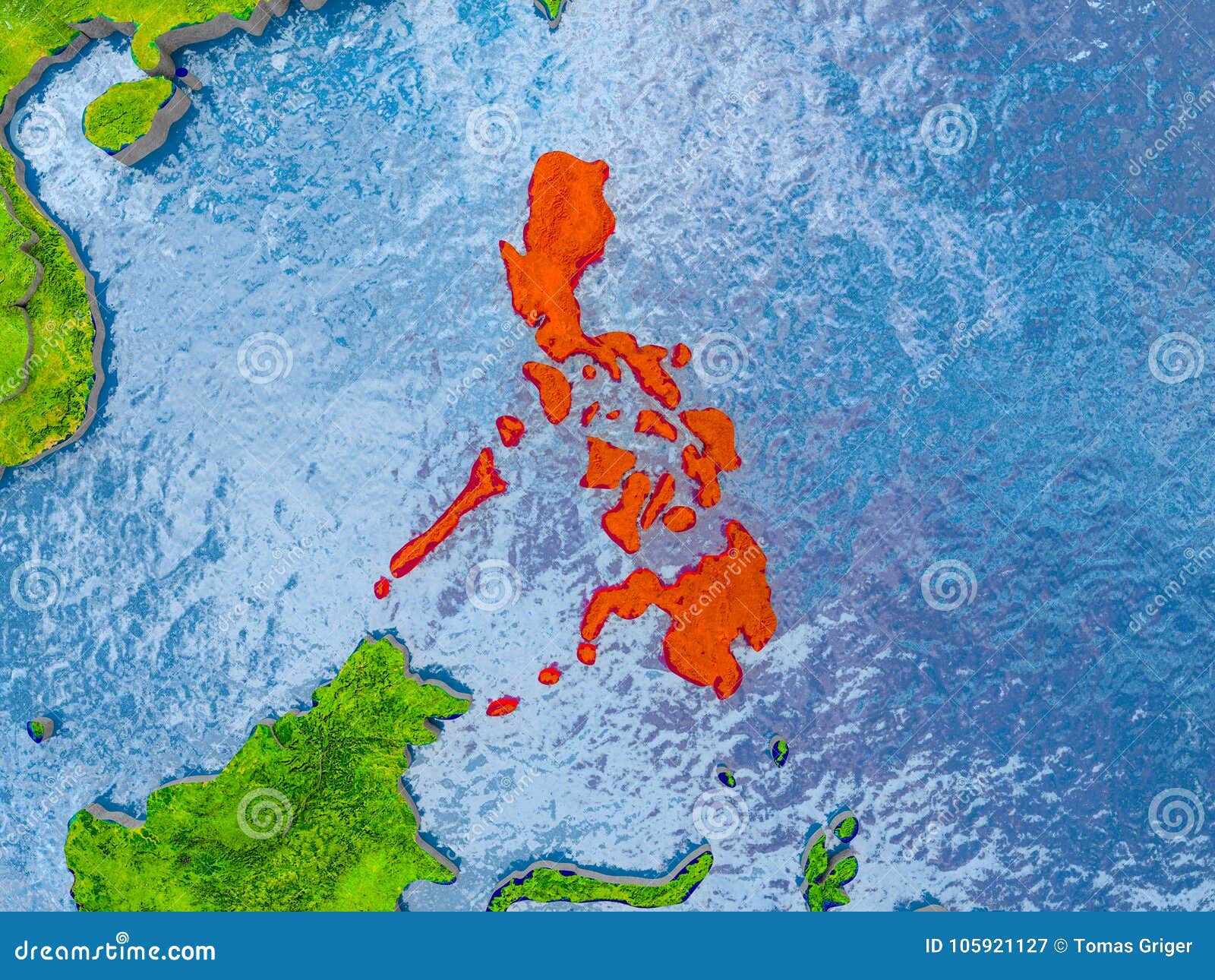 Mapa de Filipinas ilustração stock. Ilustração de geografia - 105921127